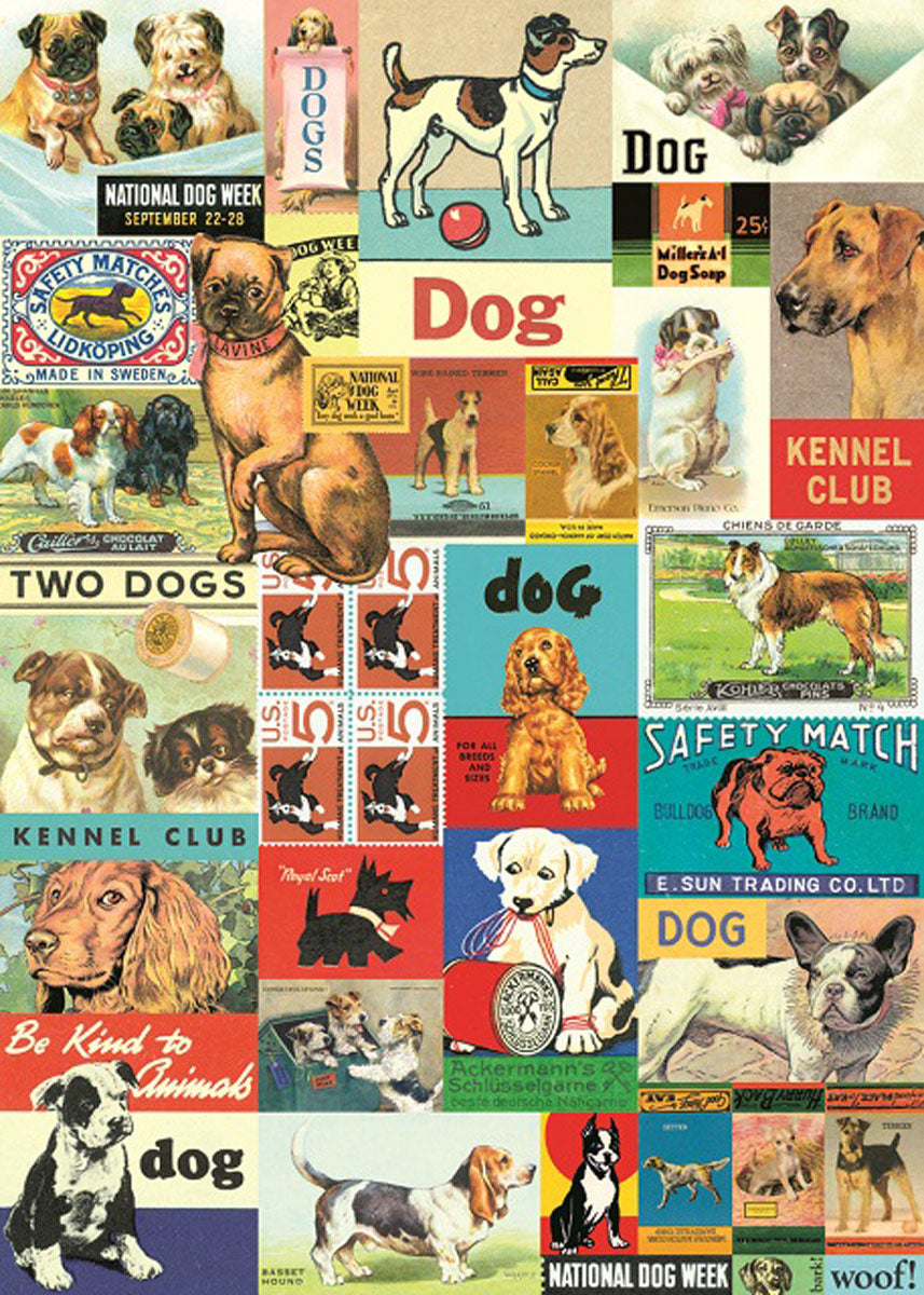 Vintage Dog Collage Print Gift Wrap/Poster – Rua