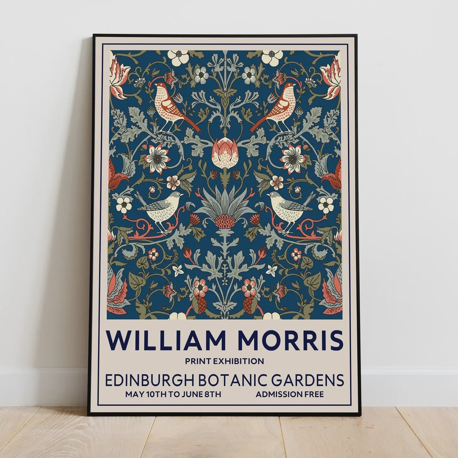 William Morris, Edinburgh, Strawberry Thief, Bird A5 Art Print – Rua